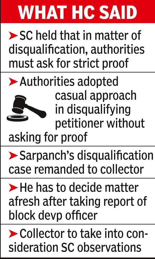 Hc: Sarpanch Can’t Be Disqualified For Encroachment By Kin | - Times of ...