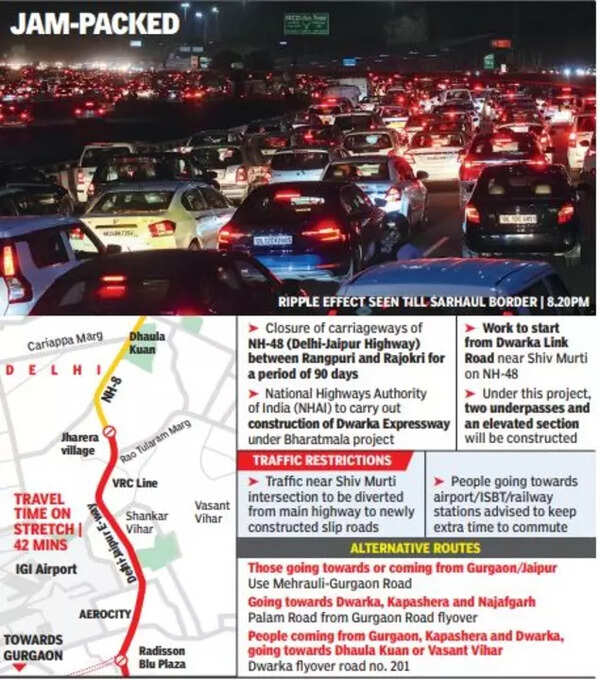 Delhi Gurgaon Expressway: Commute to Gurgaon, Delhi airport turns ...