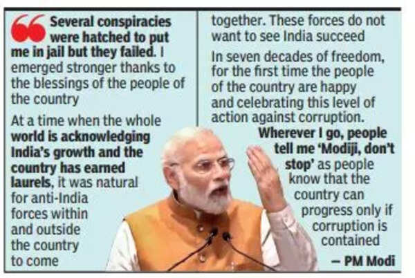 PM Modi: Corrupt have joined to stop anti-graft crusade | India News - Times of India