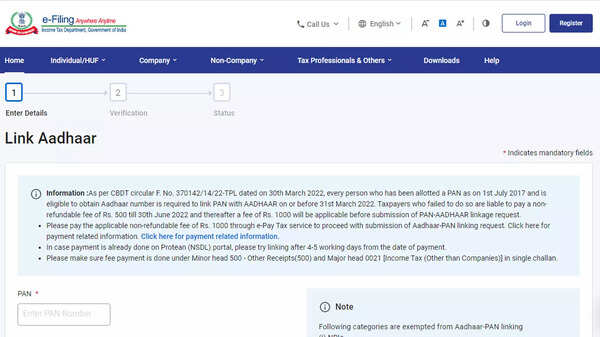 PAN Aadhaar linking deadline extended, here's how to link and check ...
