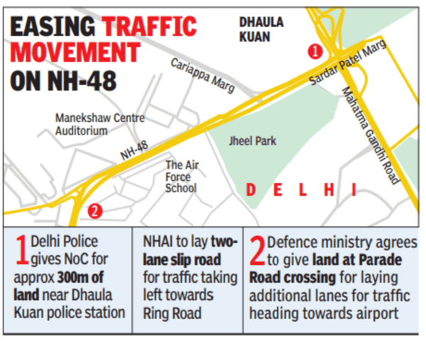 Delhi: Two lanes near Dhaula Kuan police station may help clear choke ...