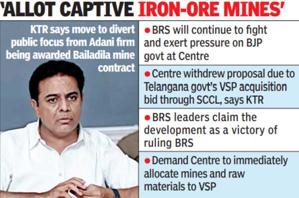 Vsp: Centre volte face on VSP to shift focus from Adani: KT Rama Rao ...