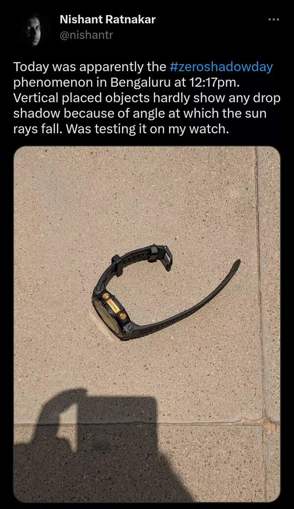 Bengaluru witnesses 'Zero Shadow Day' - Times of India