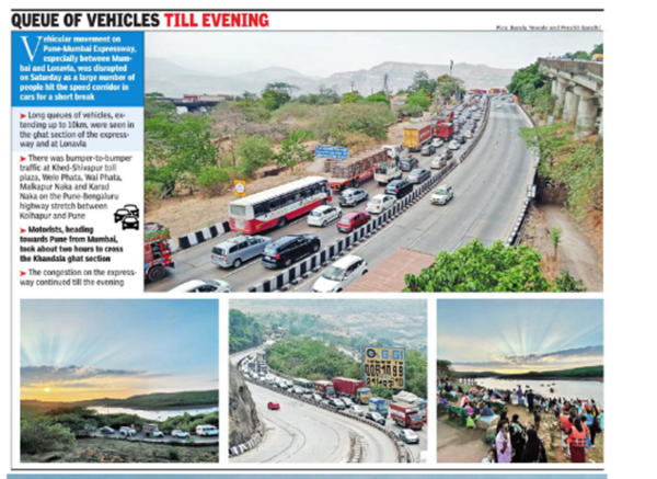 Long weekend rush: Pune-Mumbai Expressway hit by 10km snarls | Pune ...