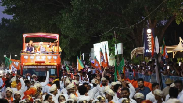 PM Narendra Modi holds mega roadshow in Mysuru, wraps up two-day whirlwind election tour of ...