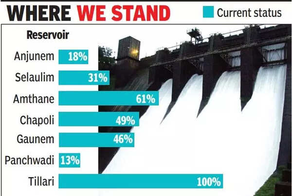 Goa: Anjunem water levels at 18%; enough for 45 days, says WRD | Goa ...