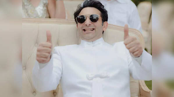 Natasha Poonawalla stuns in a gold foil sari for her kids' Navjote ceremony