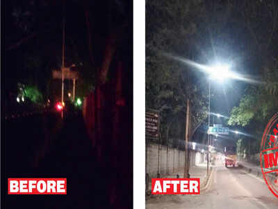 Dark days over: St John’s road lights up again