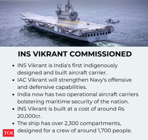 INS Vikrant 2022 LIVE Updates: PM Modi commissions India's first ...