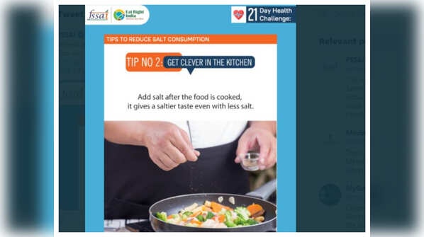 Easy ways to manage salt intake suggested by FSSAI