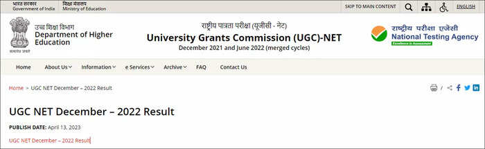 UGC NET Result 2023 Live: NTA NET result for December cycle announced ...