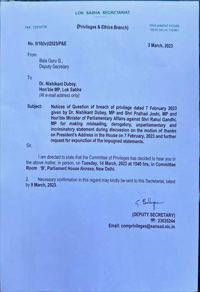 Breaking news live updates: Lok Sabha privilege committee summons Rahul ...