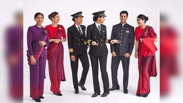 Air India New Uniform: From sari pantsuits to bandhgalas: Manish Malhotra unveils Air India's ...