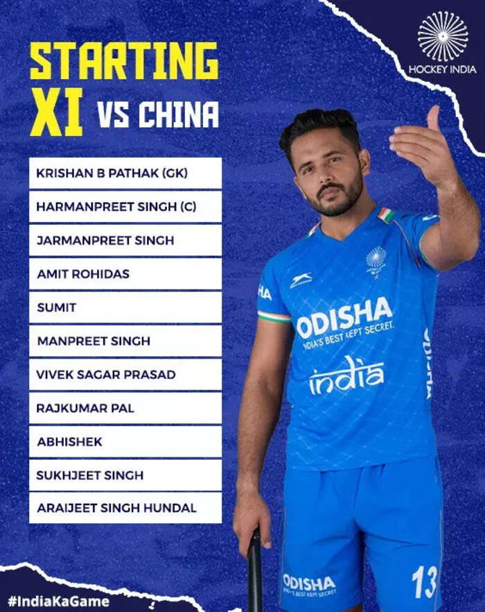 India vs China Live, Asian Champions Trophy Final 2024: Jugraj Singh ...