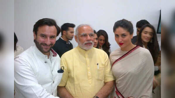 Narendra Modi : Bollywood celebrities get clicked with the PM