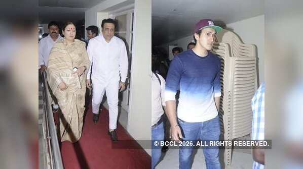 Govinda, son Yash and daughter Tina at prayer meet of Krushna Abhishek ...