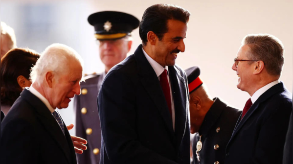 Royal grandeur: Prince William and Kate Middleton host Qatar's Emir and ...