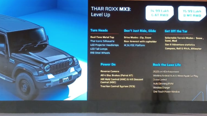 Mahindra Thar Roxx Launch Highlights: Price, variants, features, specs ...