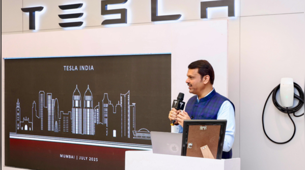 Tesla India launch: CM Fadnavis unveils Model Y at Mumbai showroom ...