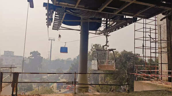 See pics of India's first public transport ropeway in Varanasi nearing ...