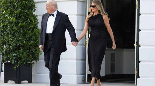Donald Trump in tuxedo, Melania in long black dress: Cheers and jeers ...