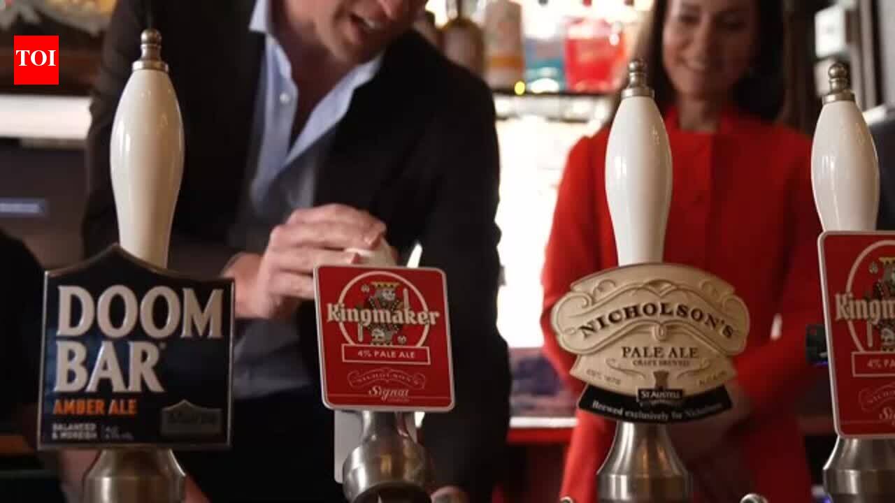 UK royals, Prince and Princess of Wales visit central London pub