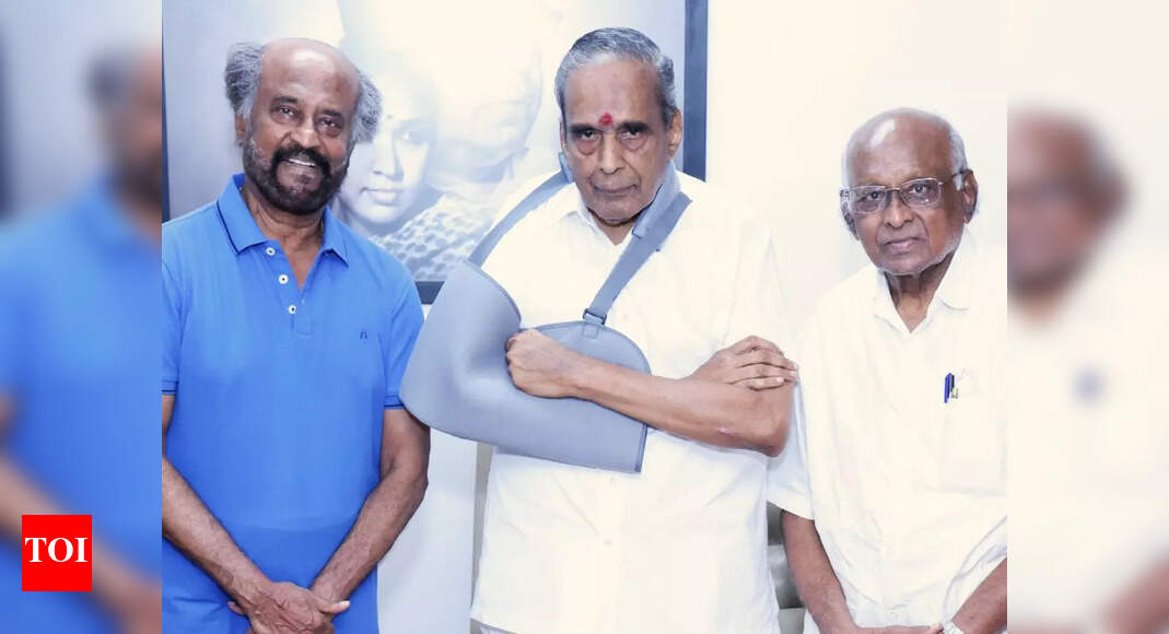 Rajinikanth meets AVM Saravanan to inquire about the veteran producer's ...