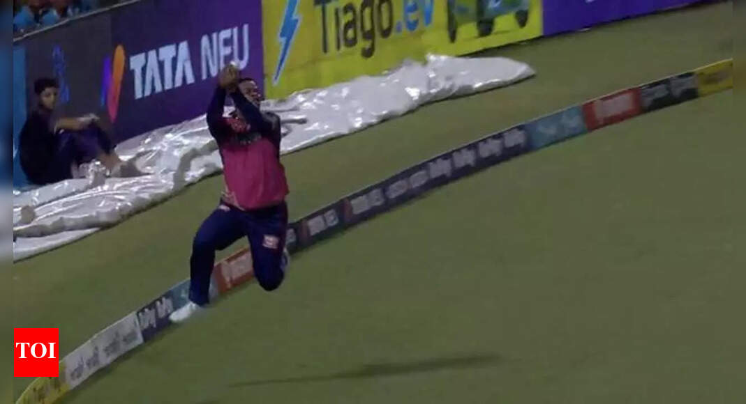 WATCH: Shimron Hetmyer grabs a fine running catch on boundary ropes to ...