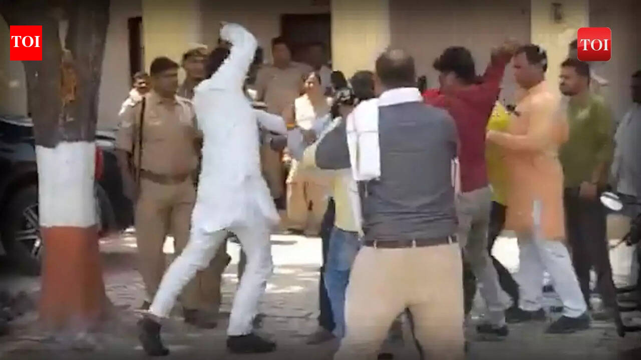 bjp: Watch: SP MLA beat up the spouse of BJP candidate in Amethi