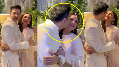 Raghav Chadha kisses Parineeti Chopra as they groove to ‘Ve Maahi’ post engagement – watch viral ...