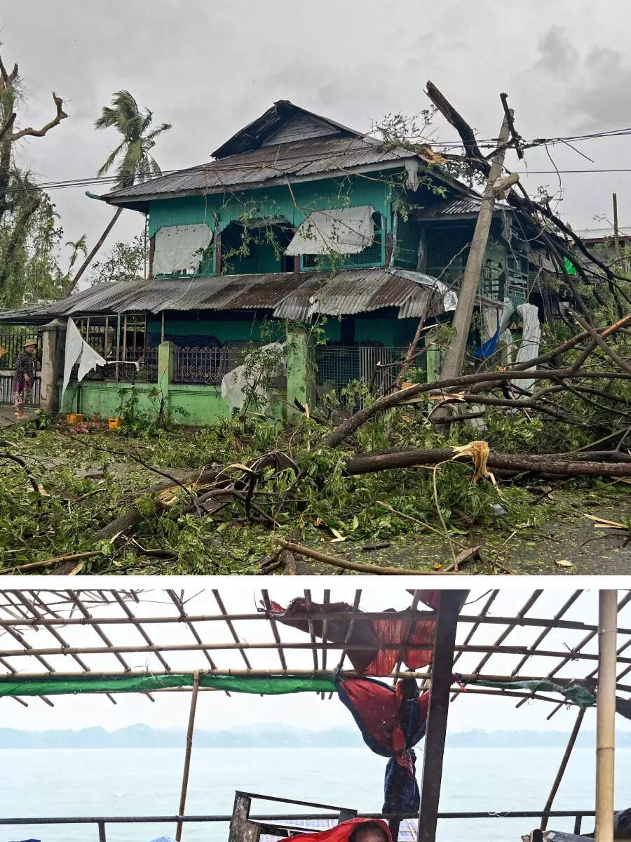Powerful Cyclone Mocha hits Myanmar, Bangladesh | Times of India