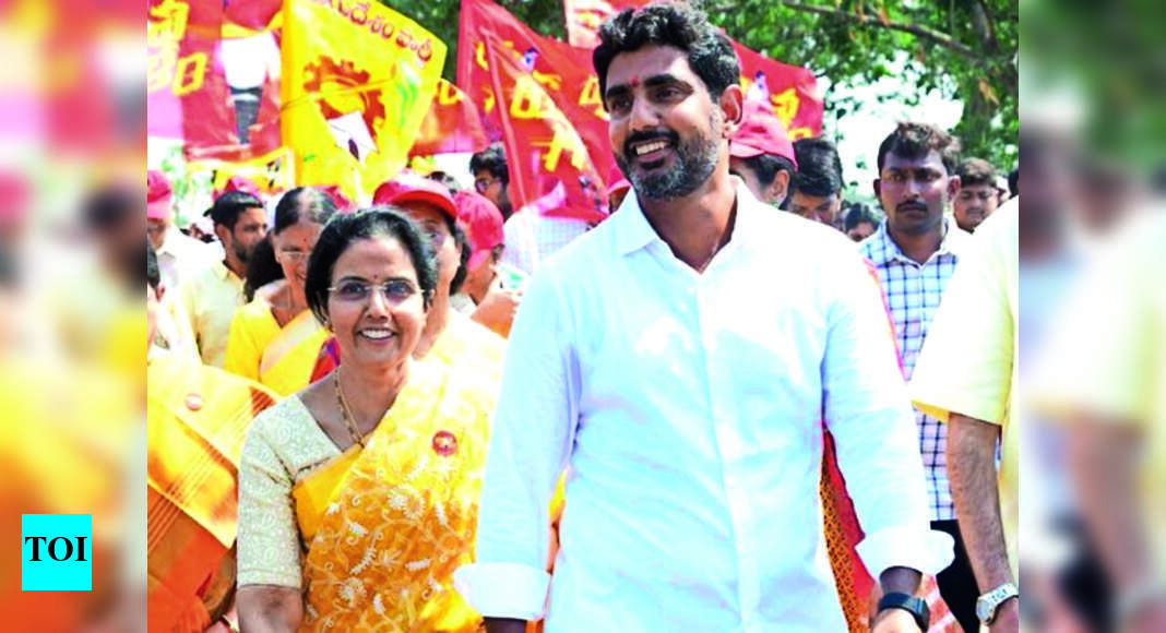 Tdp Cadres Celebrate As Lokesh’s Yuvagalam Yatra Enters 100th Day | Amaravati News - Times of India