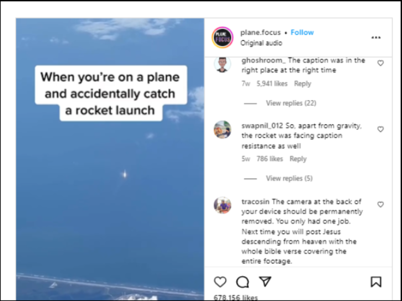 Passenger captures rare rocket launch from the plane, leaving netizens ...