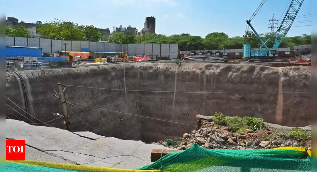 Road caves in during excavation in south Delhi's Maidan Garhi | Delhi ...