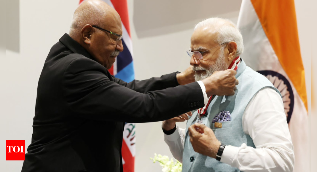 Modi: PM Modi conferred with Fiji's highest honour - Times of India