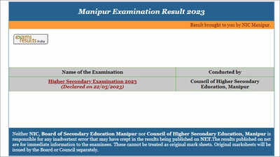 COHSEM HSE Result 2023: Manipur Class 12th exam results announced ...
