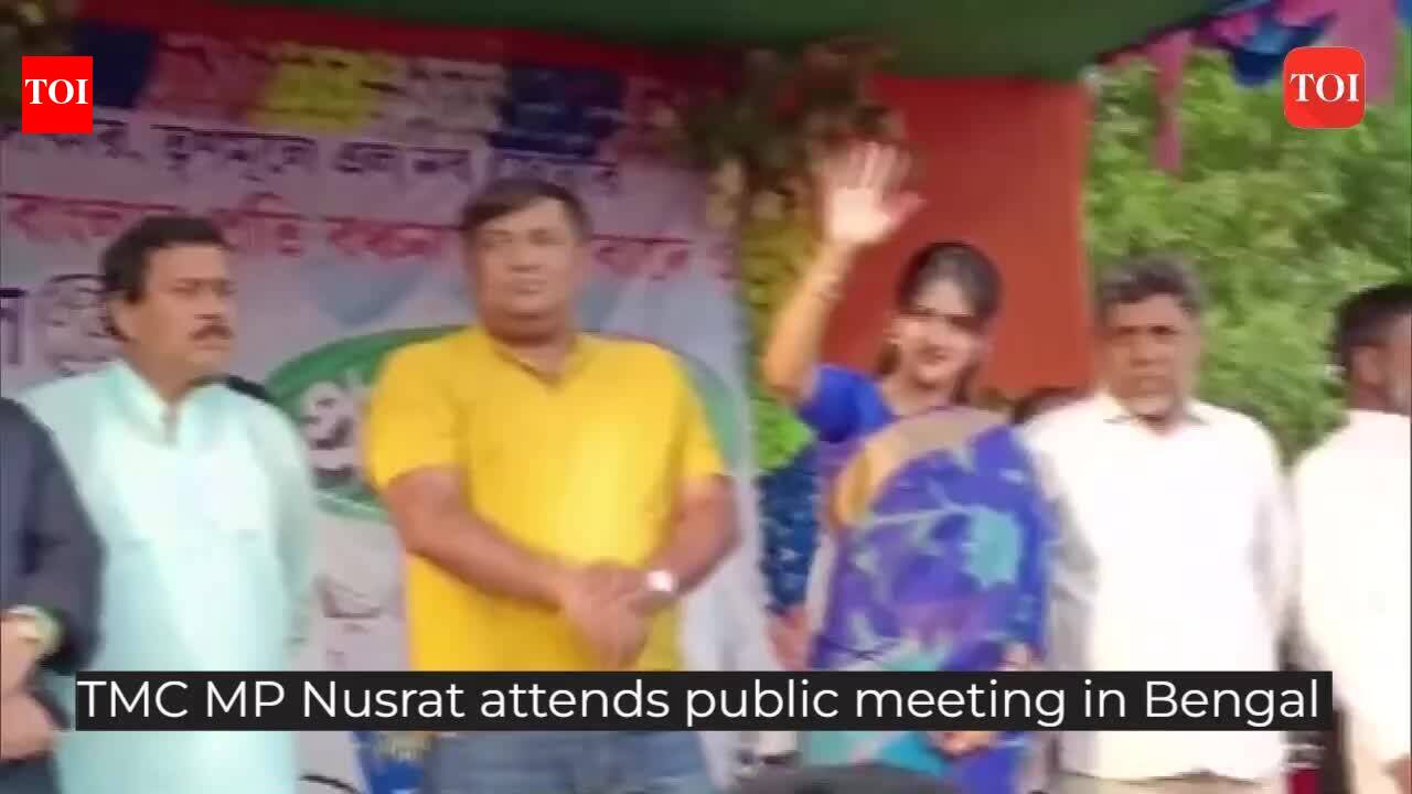 TMC MP Nusrat attends public meeting in Bengal