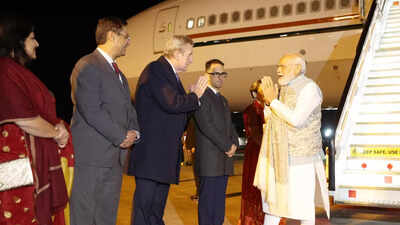 PM Modi arrives in Australia; to hold talks with PM Albanese | India News - Times of India