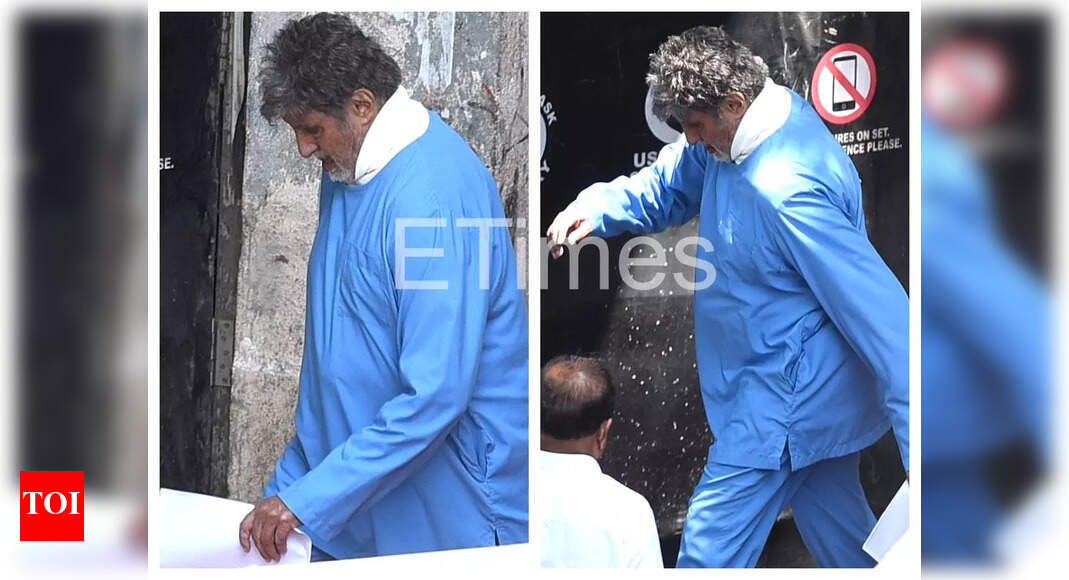 Exclusive Photos: Amitabh Bachchan sports a unique hairdo as he shoots ...