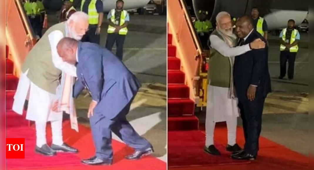 In a special gesture, Papua New Guinea PM receives Modi at airport | India News - Times of India
