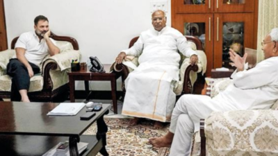 Nitish Kumar meets Mallikarjun Kharge, Rahul Gandhi; opposition meeting likely in Patna | Patna ...