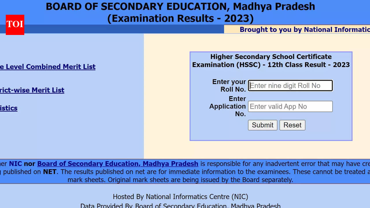 MP Board 12th Result 2023 (OUT) Live: MPBSE Class 12 HSSC results ...