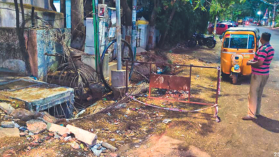 Ambattur drain work stuck for a year | Chennai News - Times of India