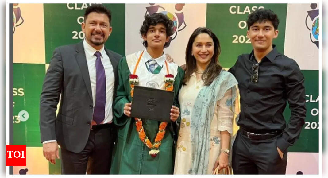 ‘Proud parents’ Madhuri Dixit and Dr Shriram Nene attend son Ryan’s ...
