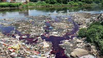 A river turns red: Pollution bleeds Hindon | Noida News - Times of India