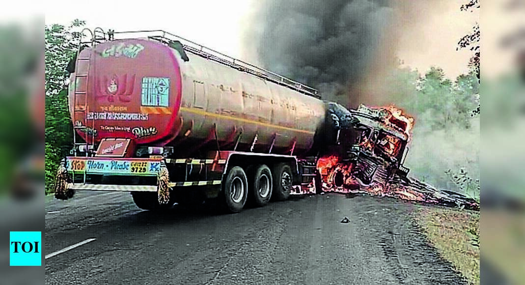 Three Charred To Death, One Injured In Truck-tanker Collision ...