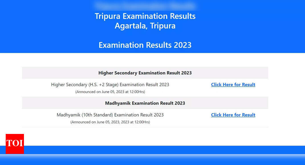 Tripura TBSE 10th, 12th Results 2023 declared on tbse.tripura.gov.in ...