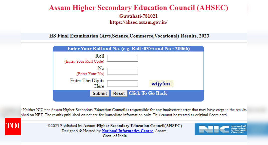 Assam AHSEC HS 12th Result Declared; Direct link here - Times of India