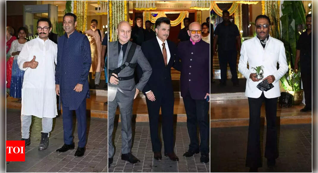 Aamir Khan, Anupam Kher, Anil Kapoor, Rakesh Roshan arrive for Madhu ...