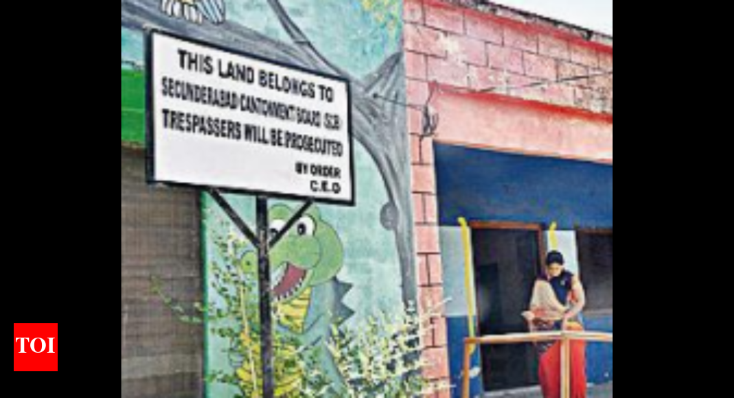 Trespass signages at school in Tadbund | Hyderabad News - Times of India